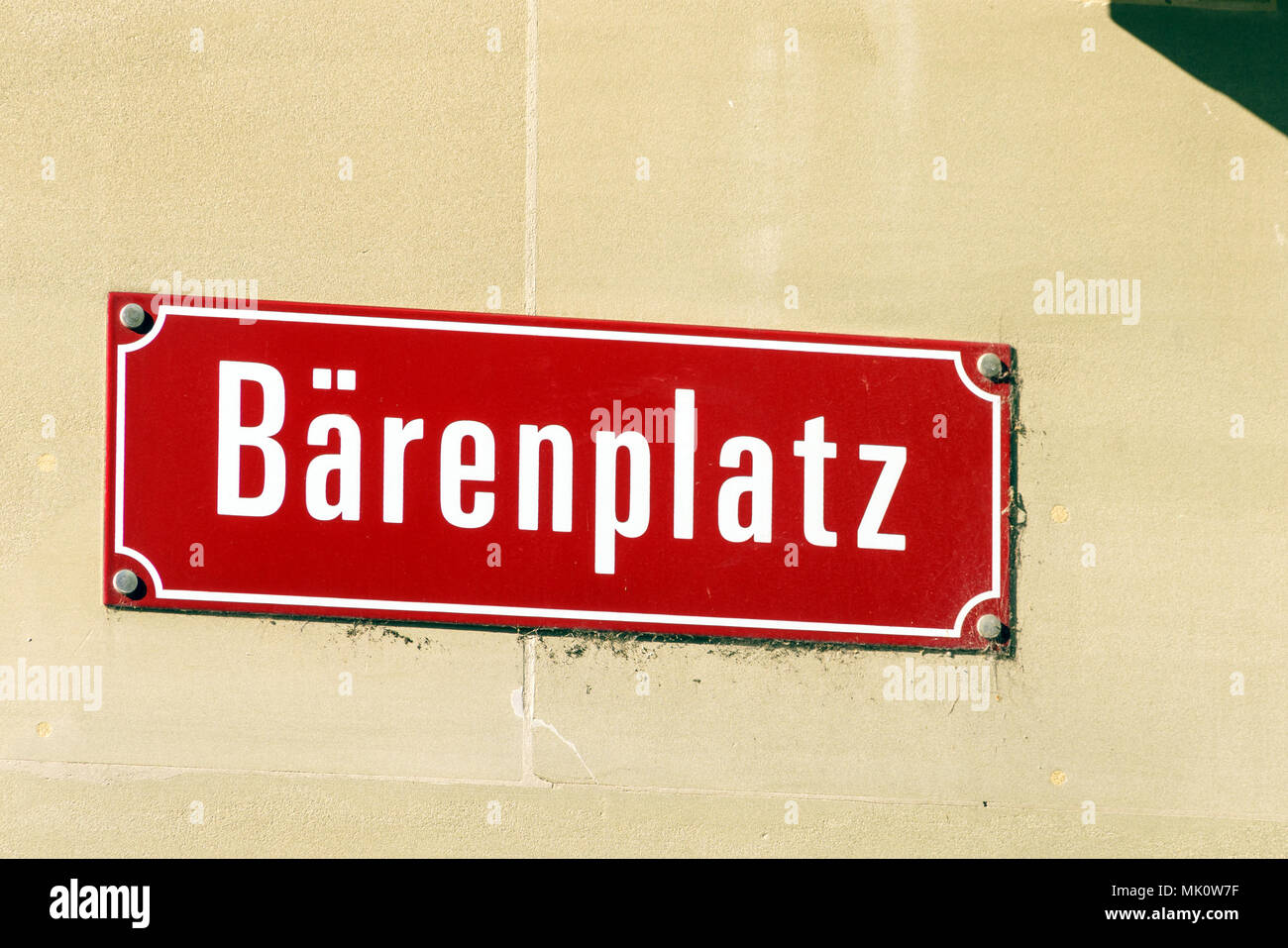 Typical street name signs in the old town, Bern, Switzerland Stock ...