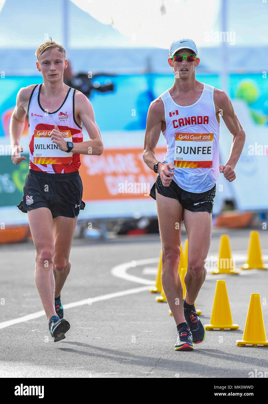 GOLD COAST, AUSTRALIA - APRIL 8: Evan Dunfee of Canada competing in the Men's 20k Walk at the ...