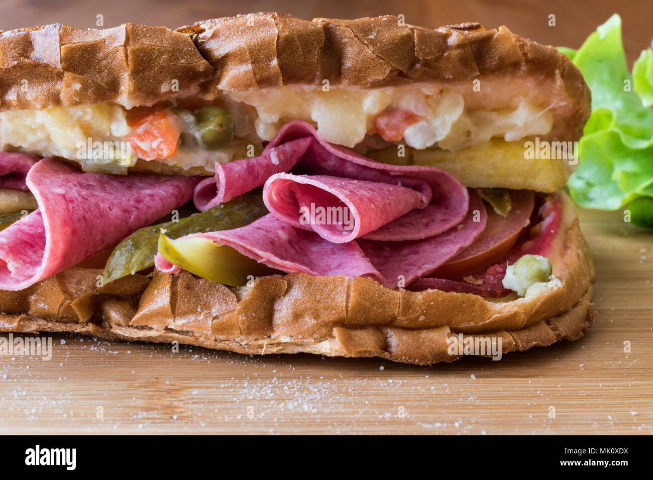 Turkish Toast Sandwich with Ham and Pickles called Ayvalik Tost / Tostu ...