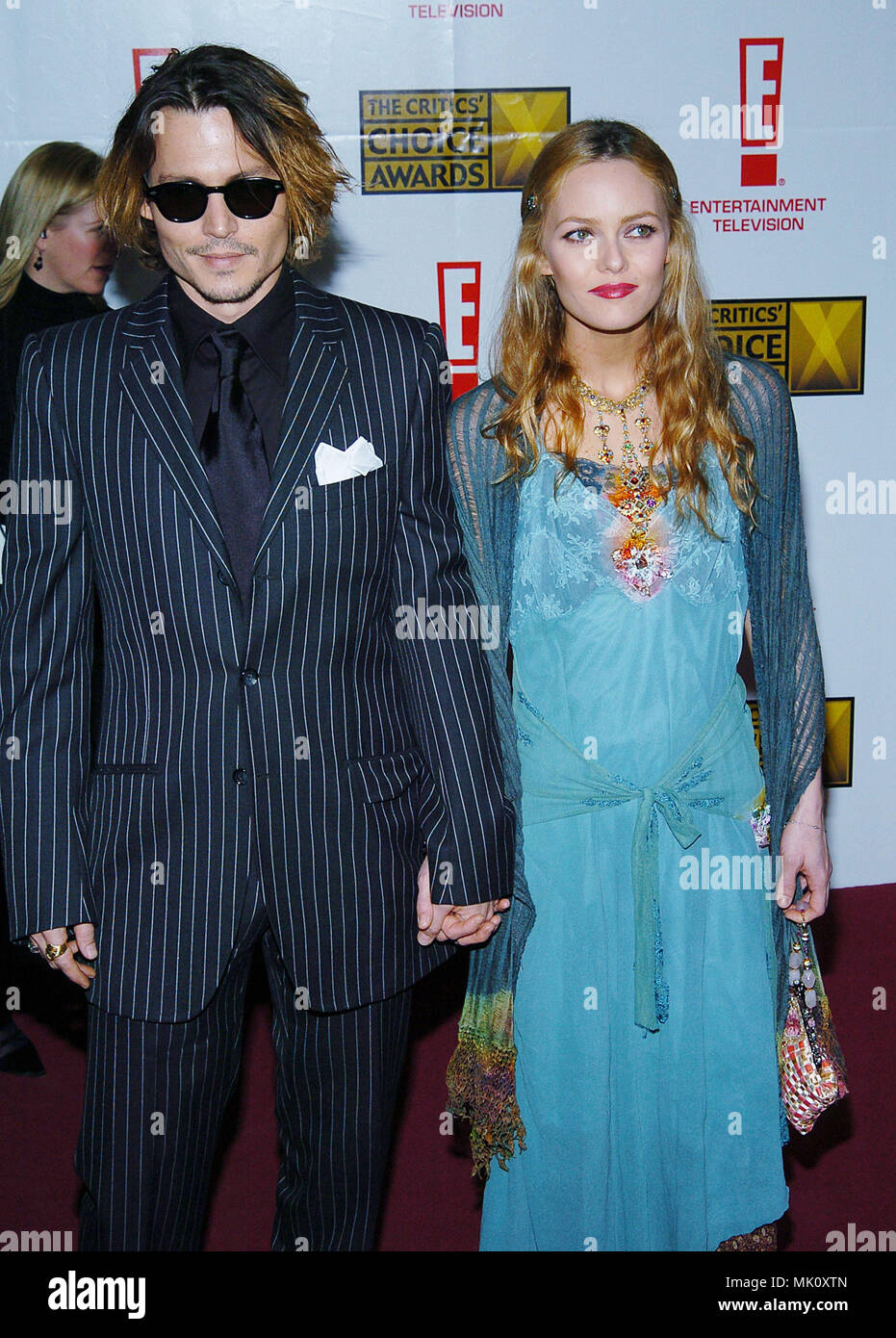 Johnny Deep and Vanessa Paradis arriving at the 9th Annual Critics ...