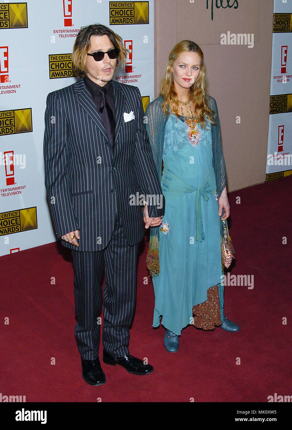 Johnny Deep and Vanessa Paradis arriving at the 9th Annual Critics ...