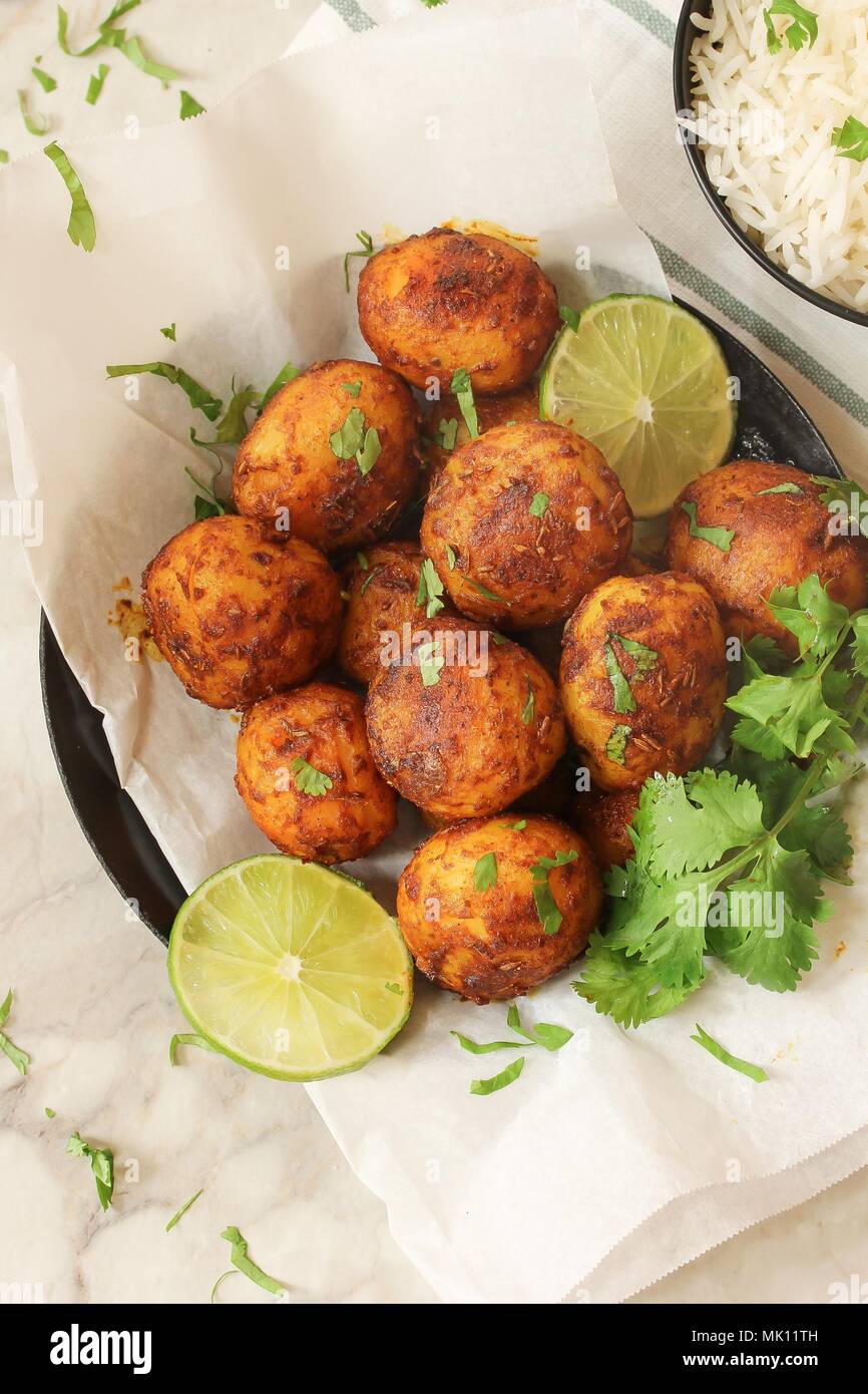Homemade Roasted Bombay Baby Potatoes, selective focus Stock Photo - Alamy
