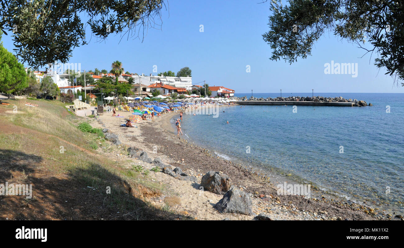 Port of loutra in peninsula Kassandra of Halkidiki Greece Stock Photo ...