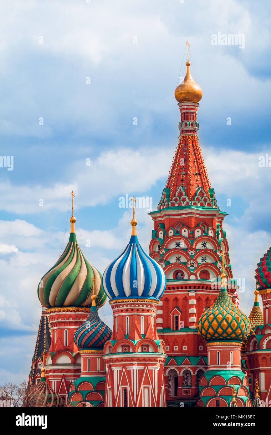 Details of the famous historical sights of St. Basil's Cathedral in ...