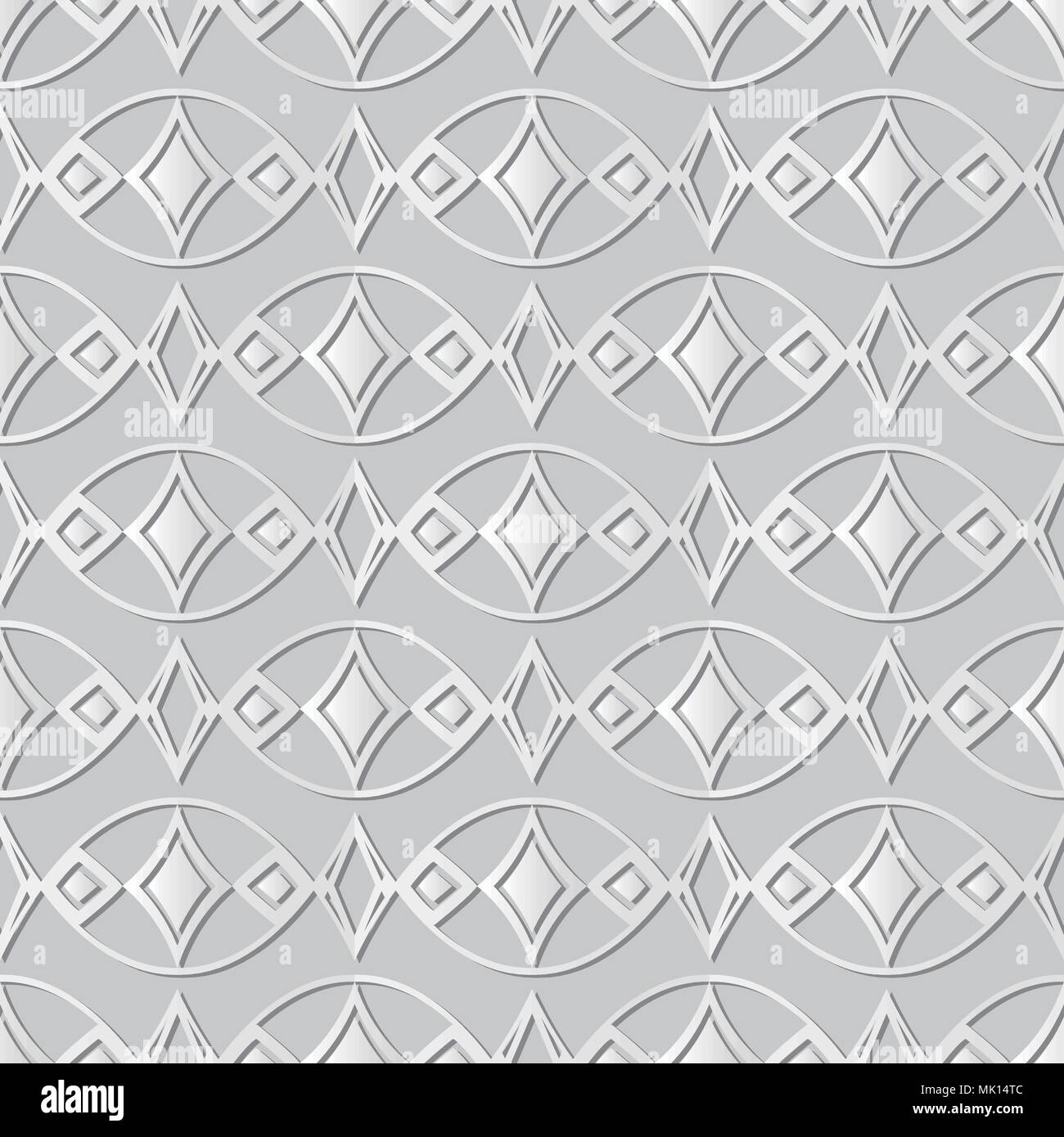 3D white paper art Oval Curve Cross Frame Diamond Check Gem, Vector ...