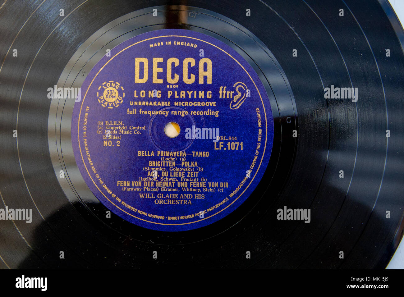 William Glahe 10 inch record from the 1950s Stock Photo - Alamy