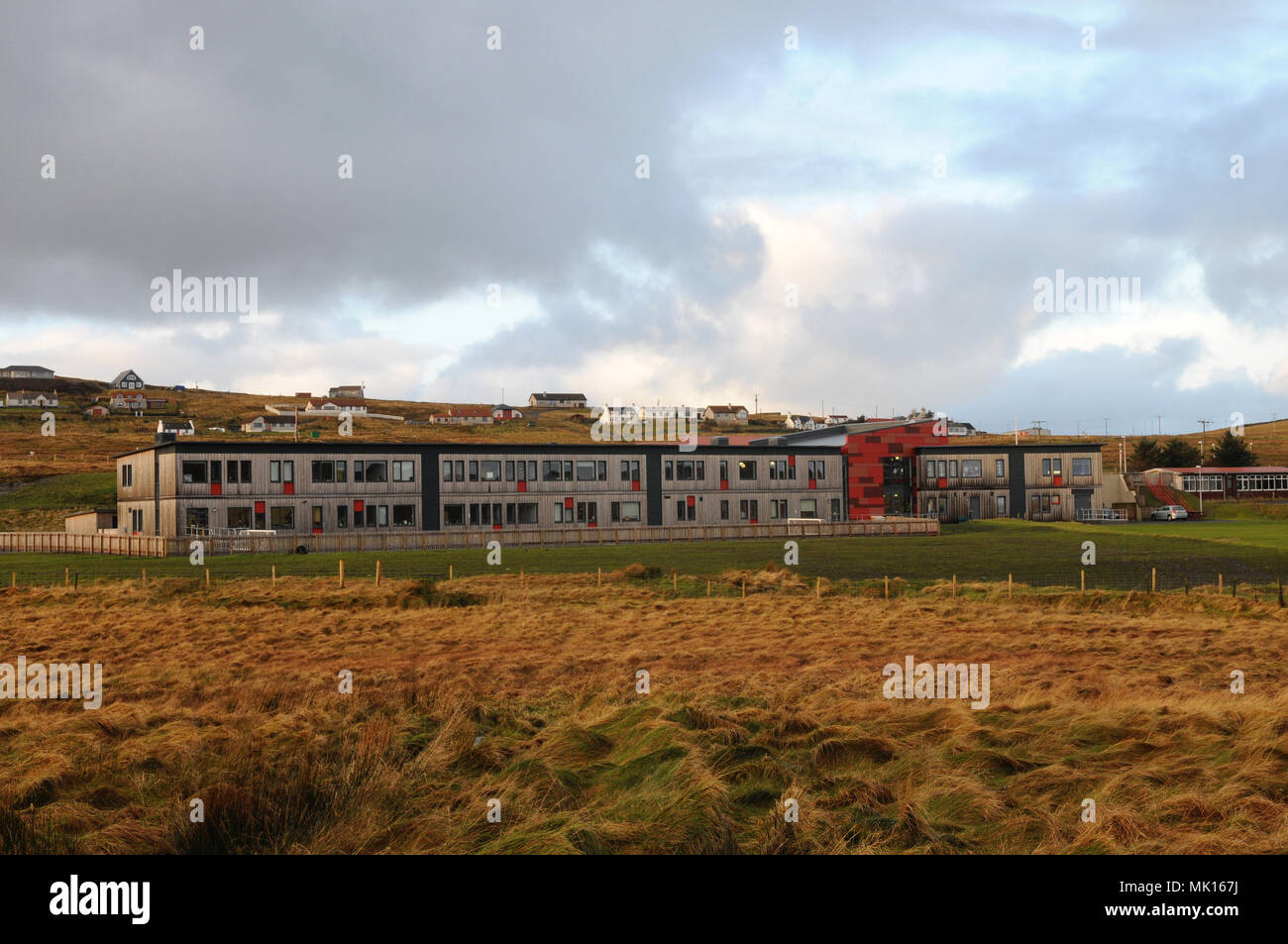 Mid Yell Junior High School in the Island of Yell in Shetland Stock ...