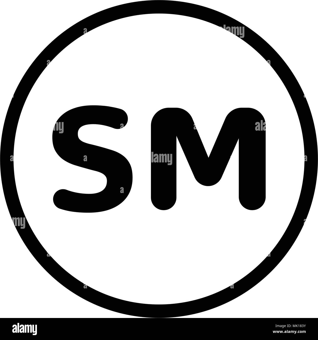 SM symbol mark vector icon, isolated on white background Stock Vector ...