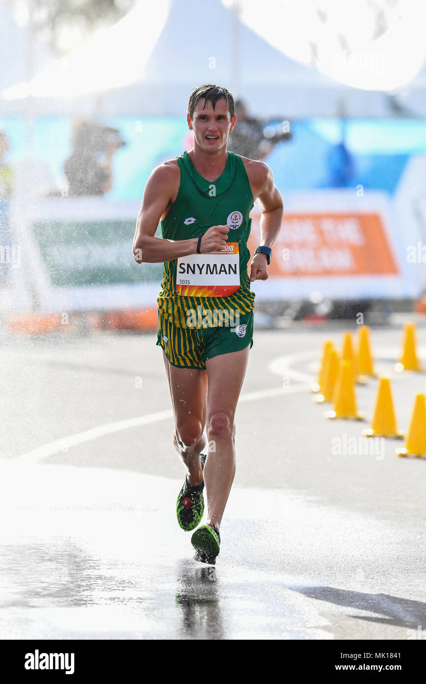 GOLD COAST, AUSTRALIA - APRIL 8: Wayne Snyman of South Africa in the ...
