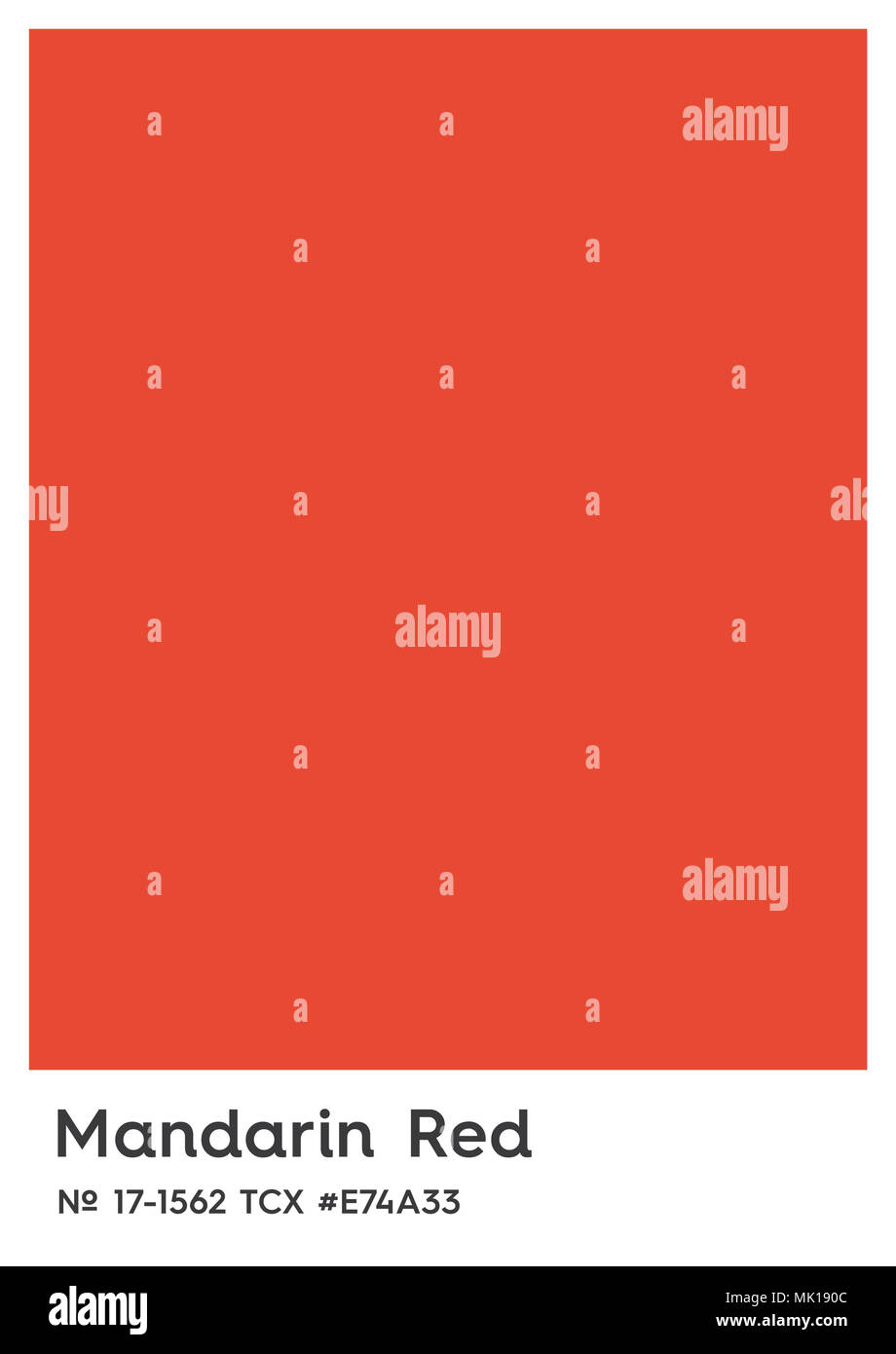 Mandarin Red - № 17-1562 TCX, #E74A33. Color identity illustration ...