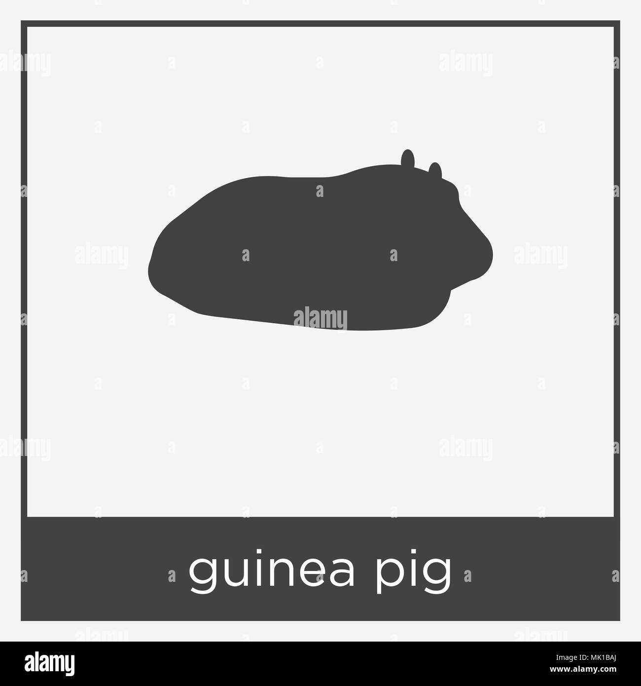 guinea pig icon isolated on white background with gray frame, sign and ...