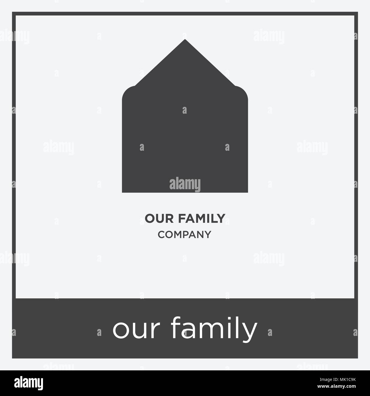 our family icon isolated on white background with gray frame, sign and ...