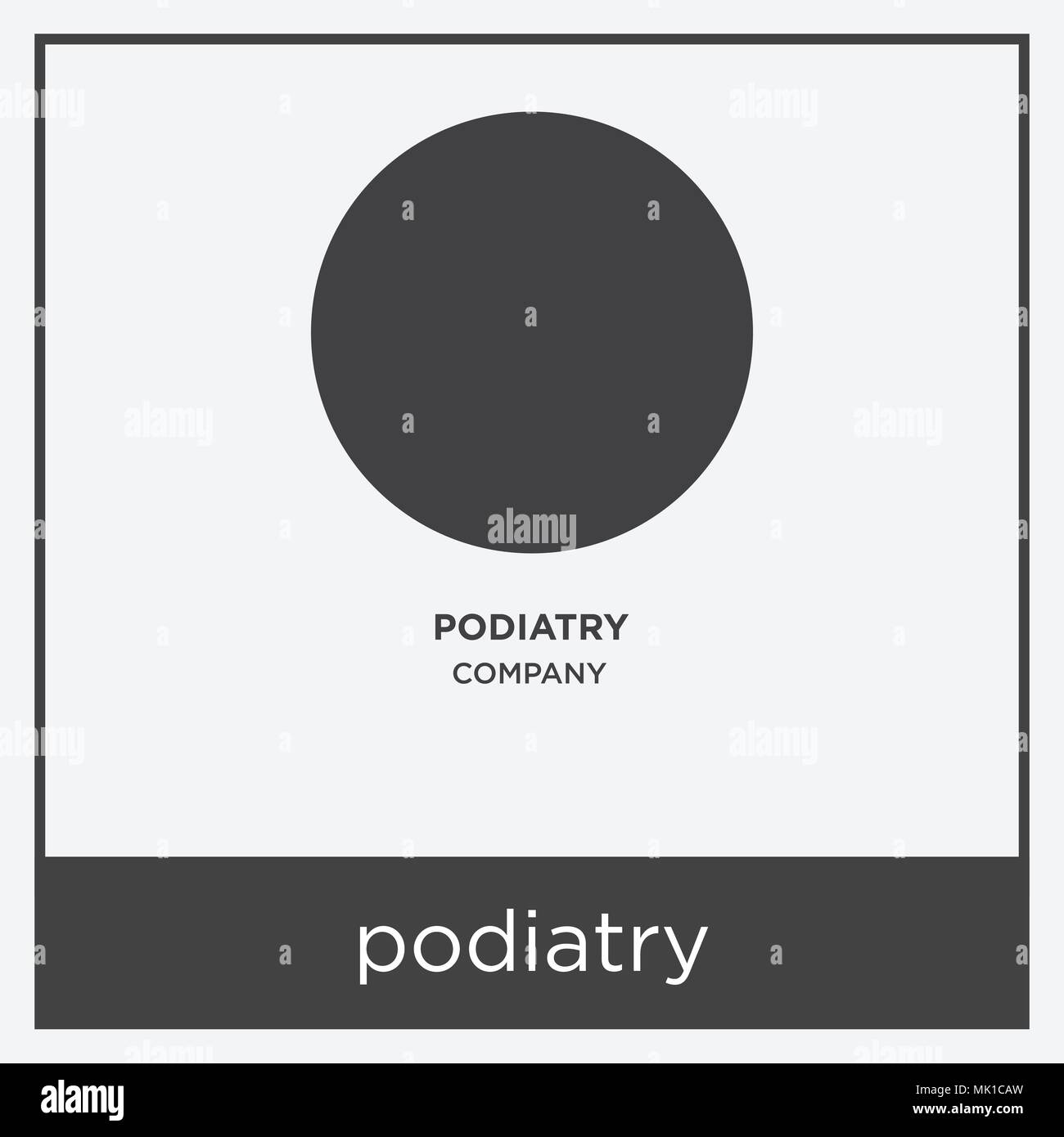 podiatry icon isolated on white background with gray frame, sign and ...