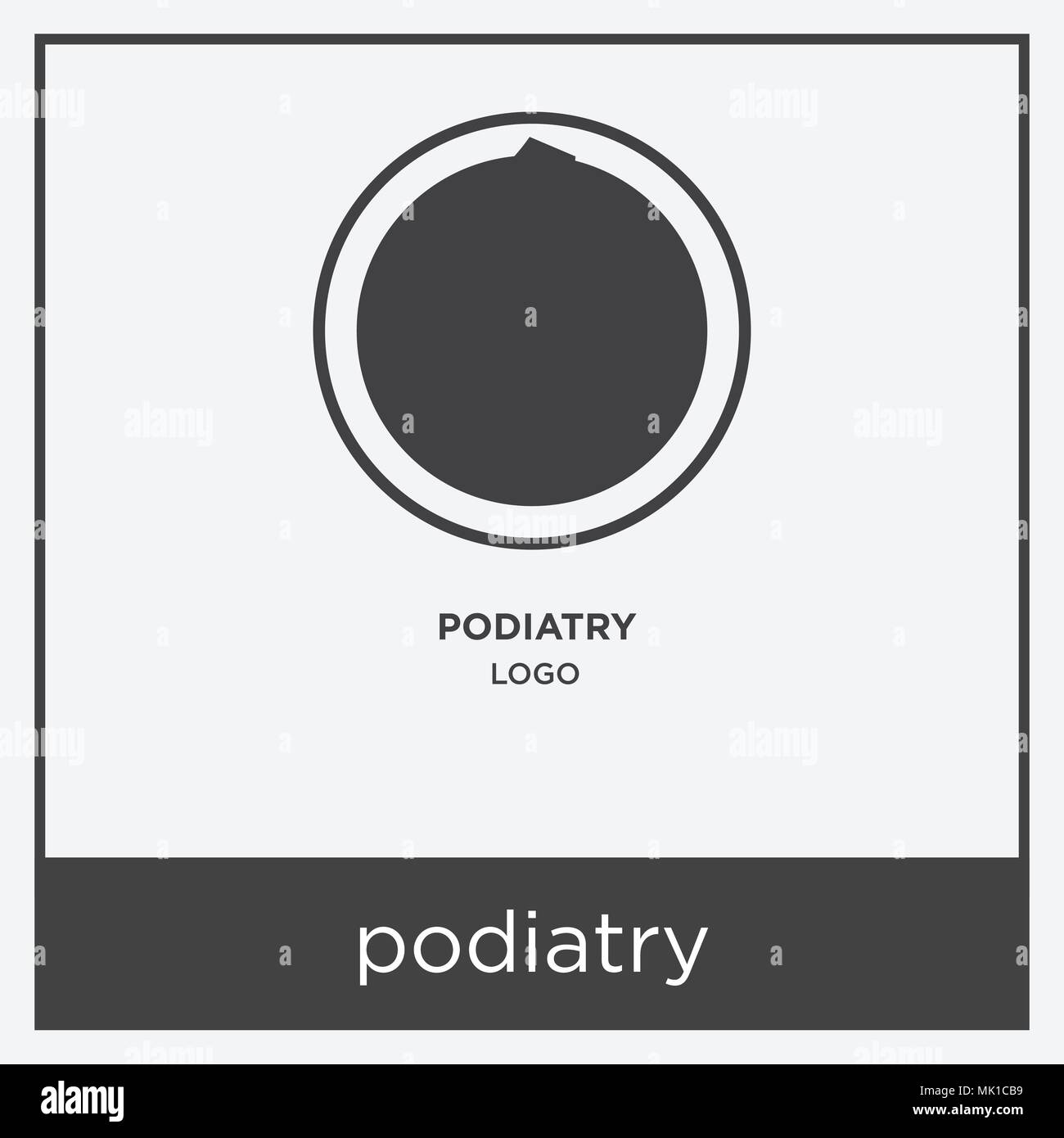 podiatry icon isolated on white background with gray frame, sign and ...