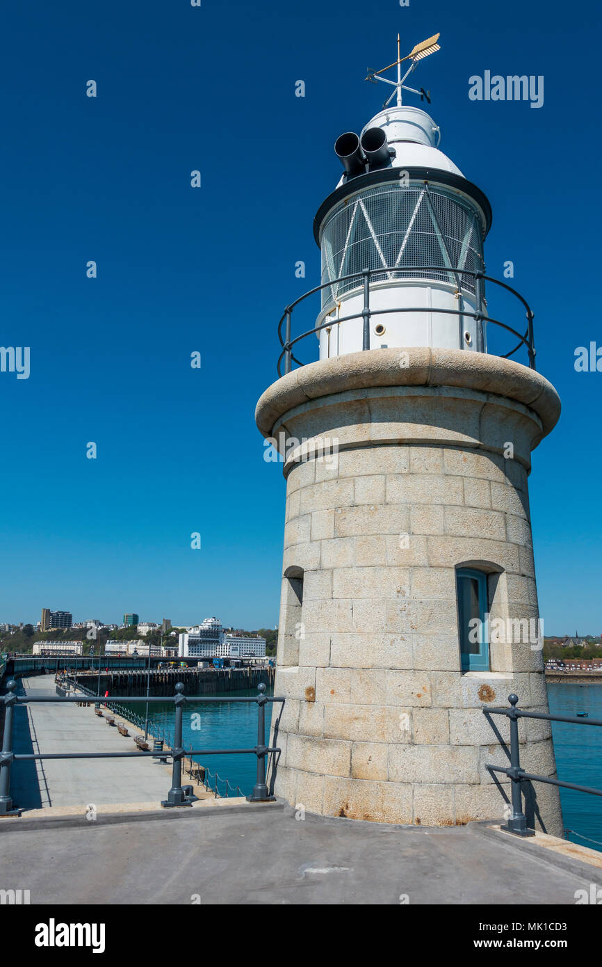Lighthouse,Folkestone Harbour Arm,Folkestone,Kent,England,UK Stock ...