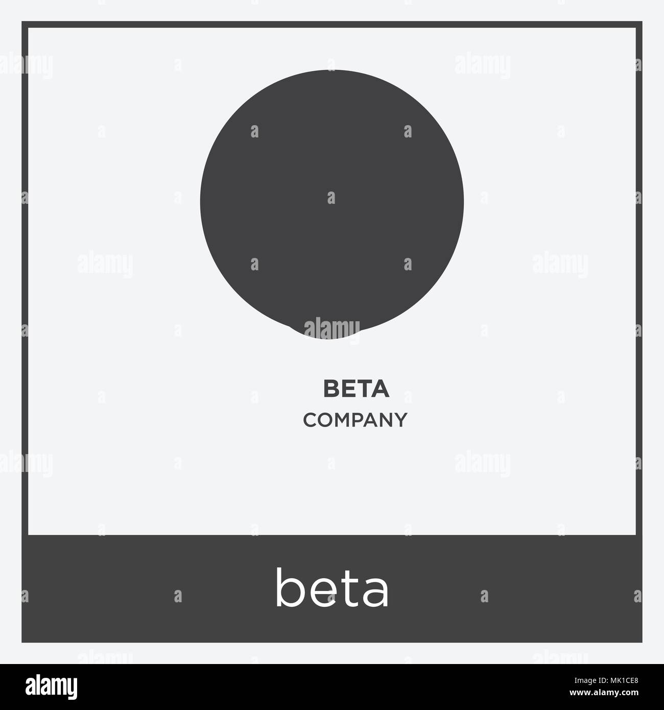 beta icon isolated on white background with gray frame, sign and symbol ...