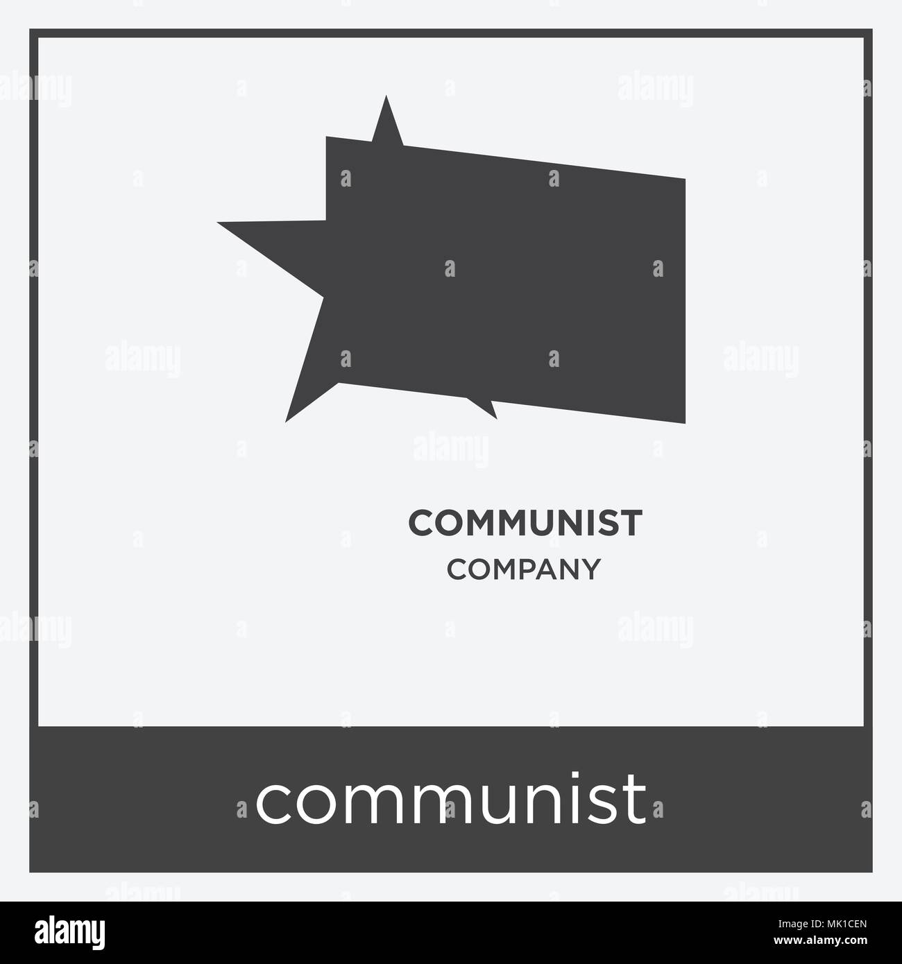 communist icon isolated on white background with gray frame, sign and ...