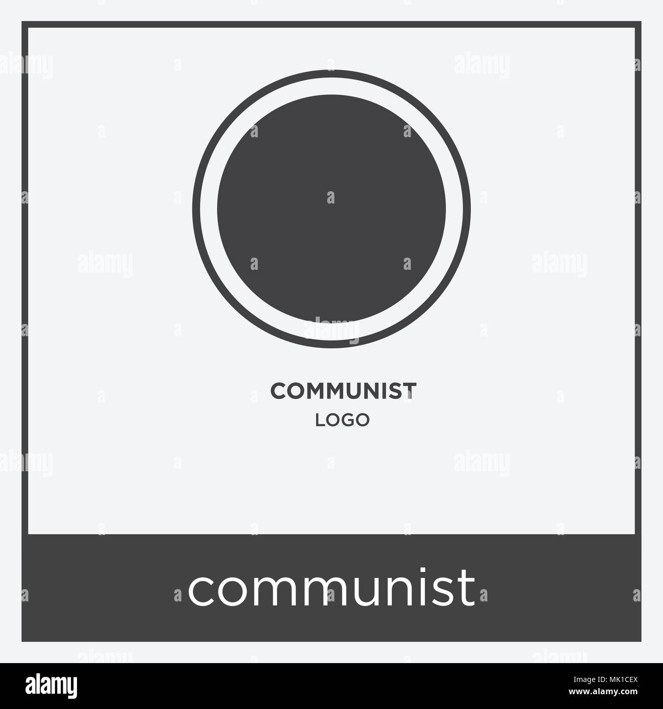 communist icon isolated on white background with gray frame, sign and ...
