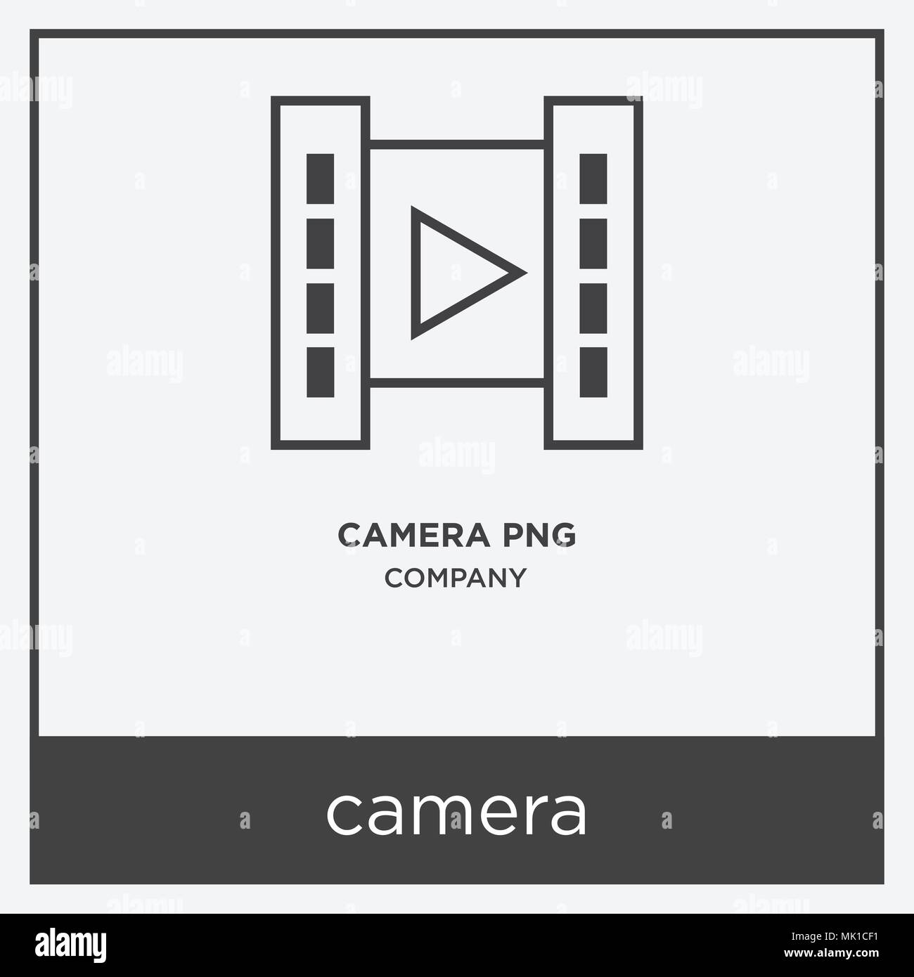 camera icon isolated on white background with gray frame, sign and ...