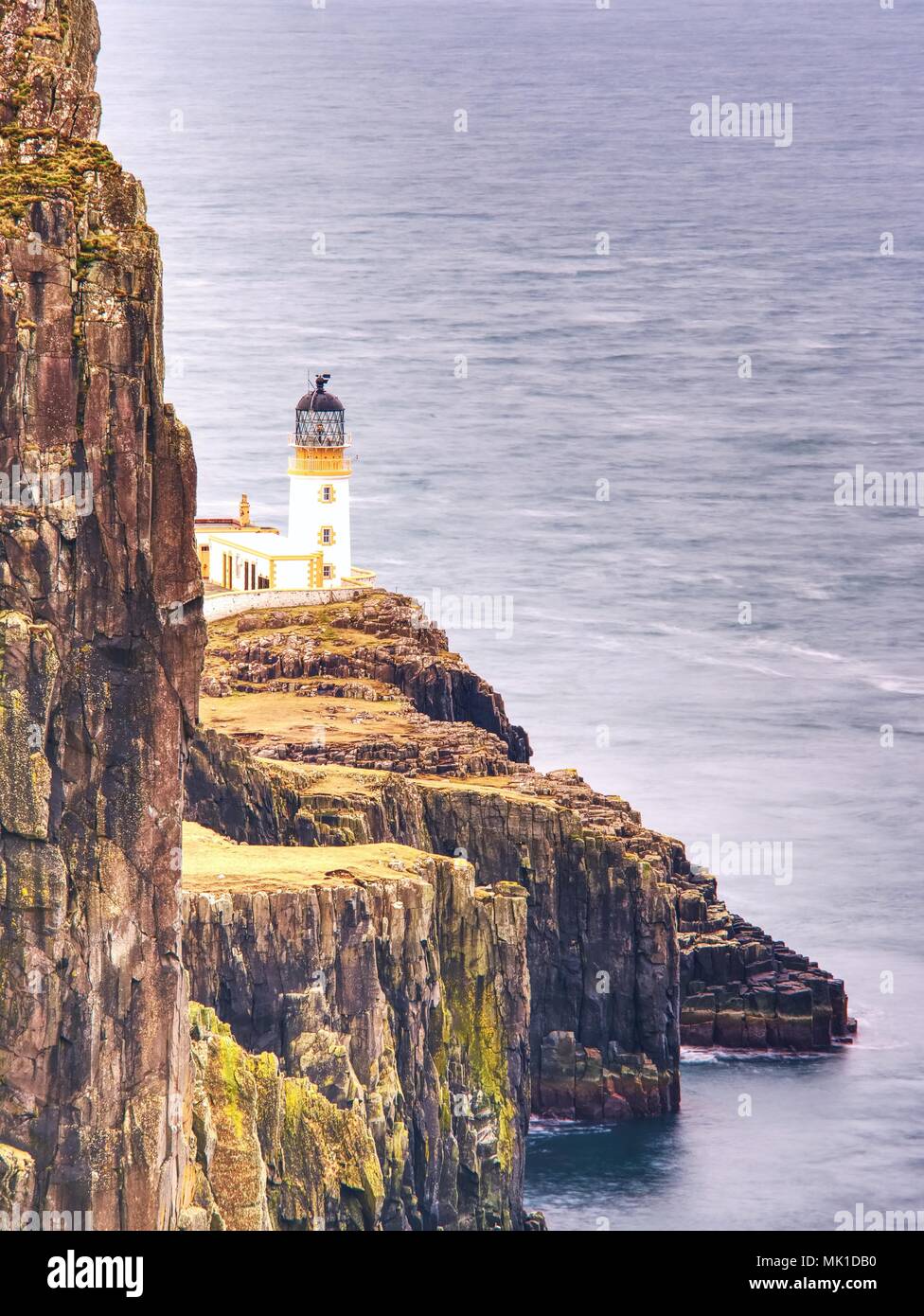 Neist Point peninsula with lighthouse is a very photographed place and ...