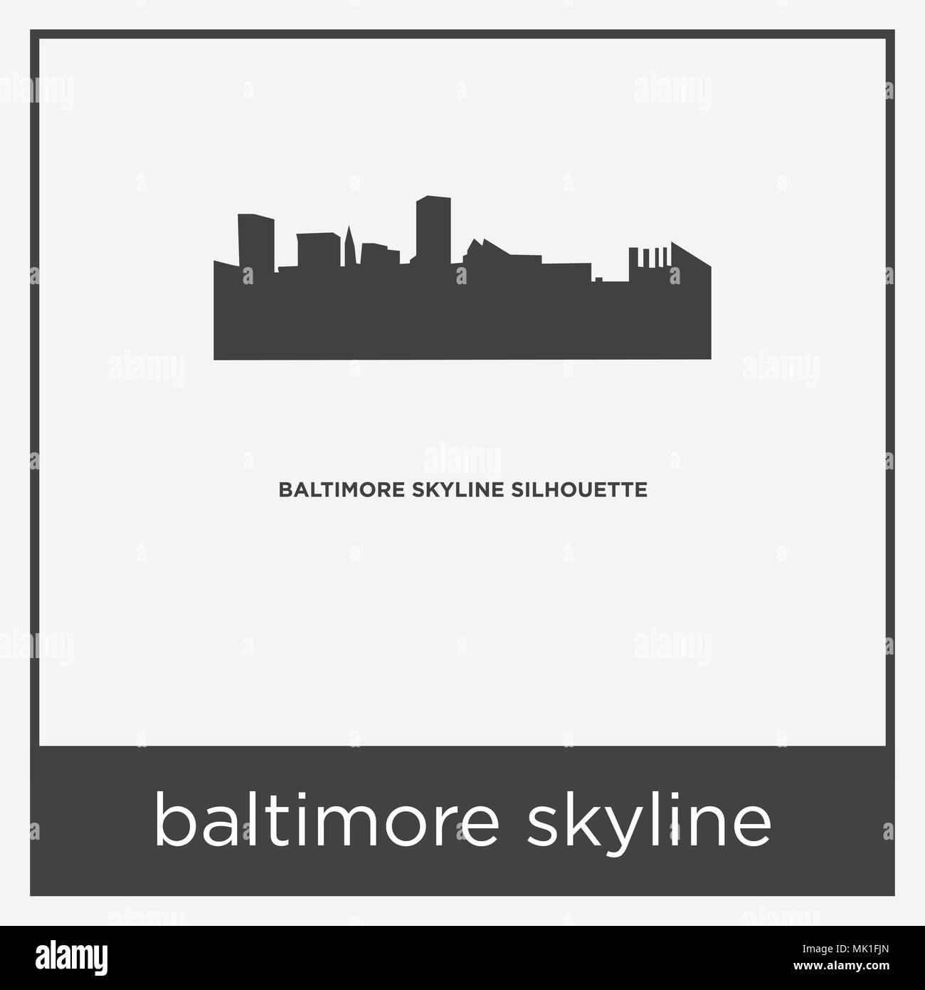 Baltimore skyline silhouette illustration hi-res stock photography and ...