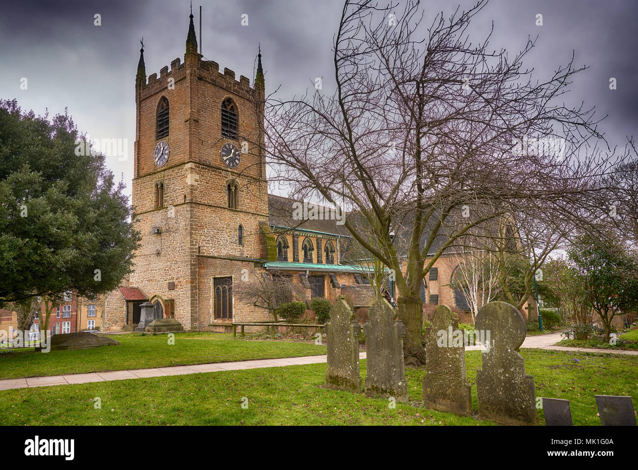 St mary magdalene church hucknall nottinghamshire hi-res stock ...
