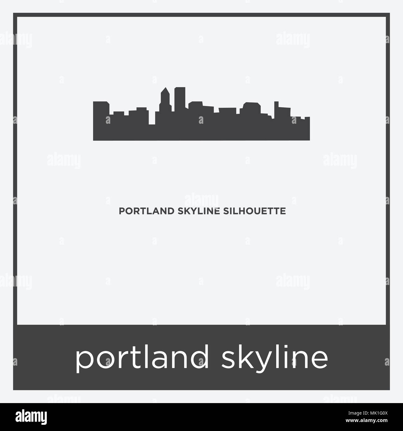Portland skyline silhouette Stock Vector Images - Alamy