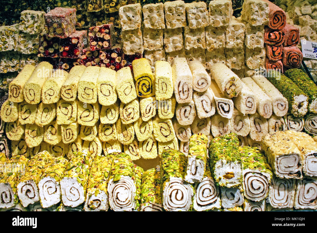 Turkish delight in spice market at Instanbul, Turkey Stock Photo - Alamy