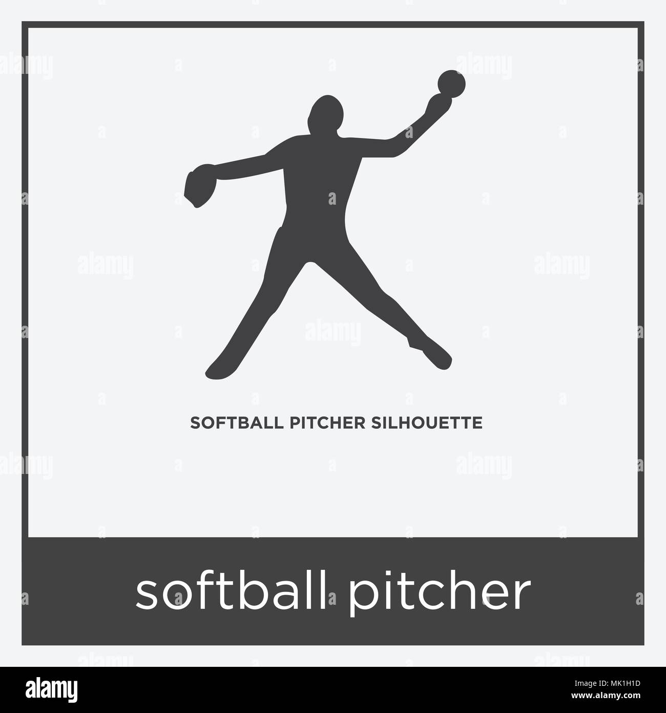 Softball Silhouette Pitching