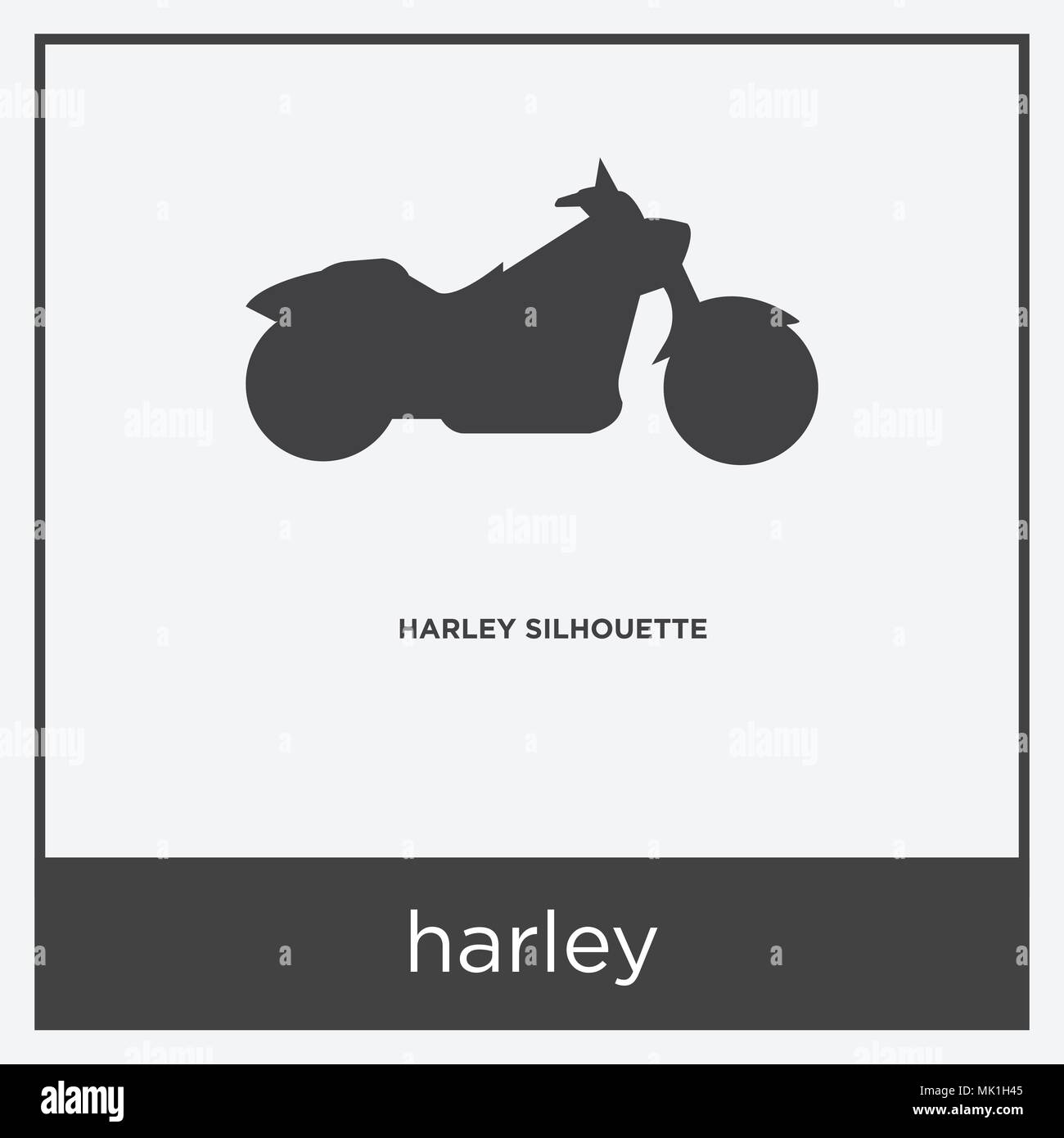 harley icon isolated on white background with gray frame, sign and ...