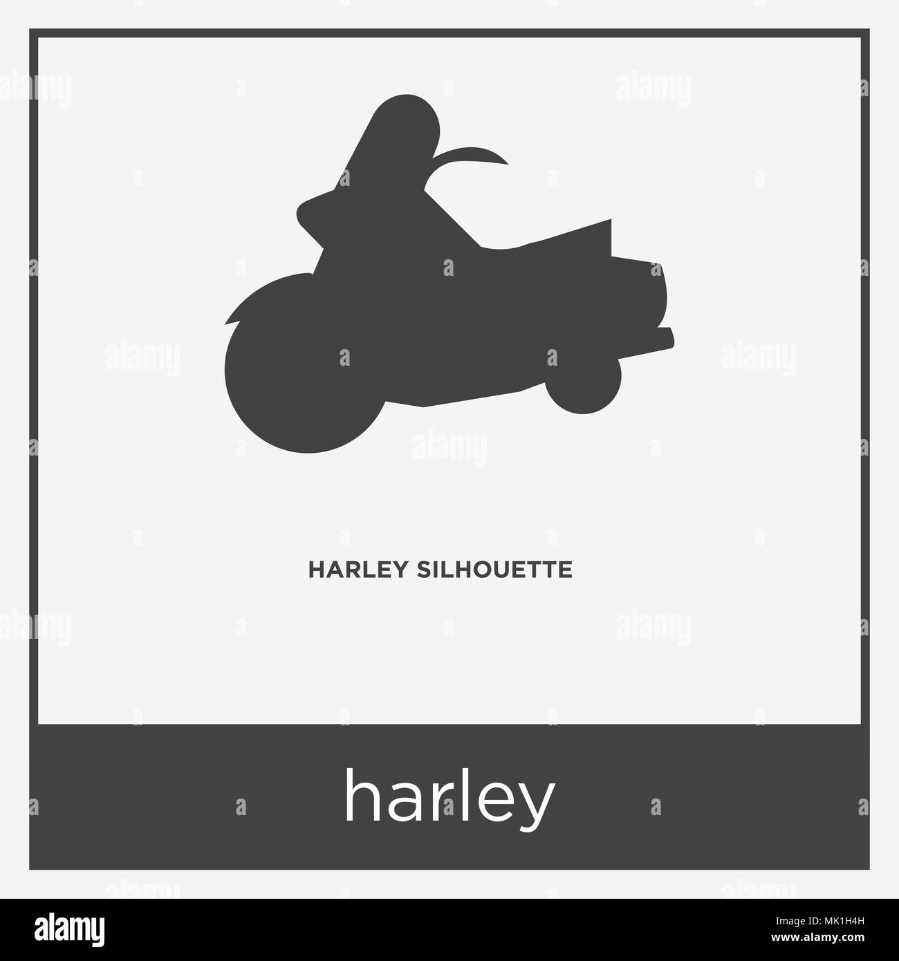 harley icon isolated on white background with gray frame, sign and ...