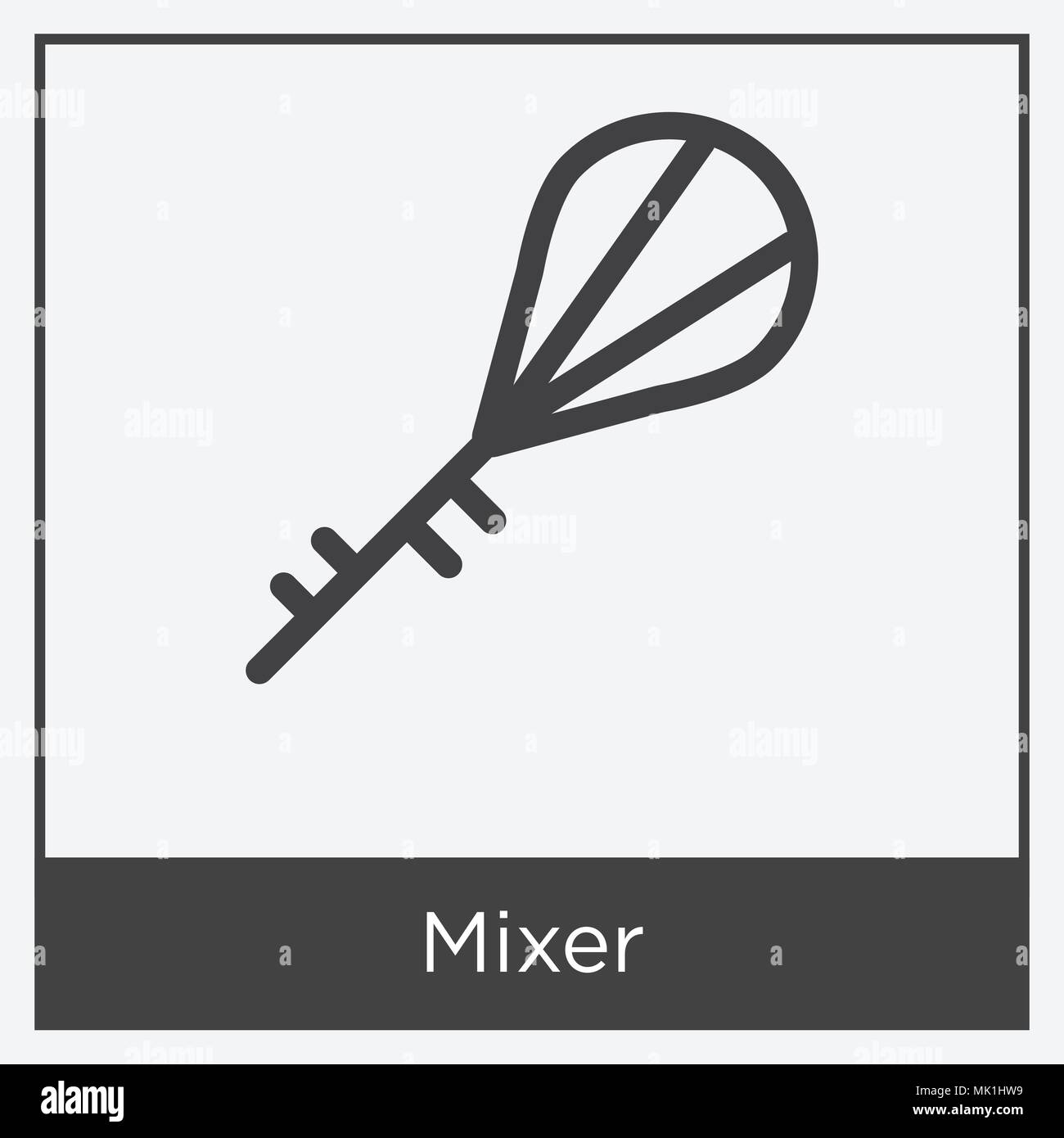 Mixer icon isolated on white background with gray frame, sign and ...