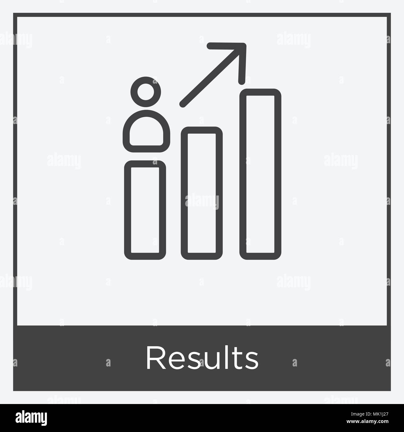 Results icon isolated on white background with gray frame, sign and ...