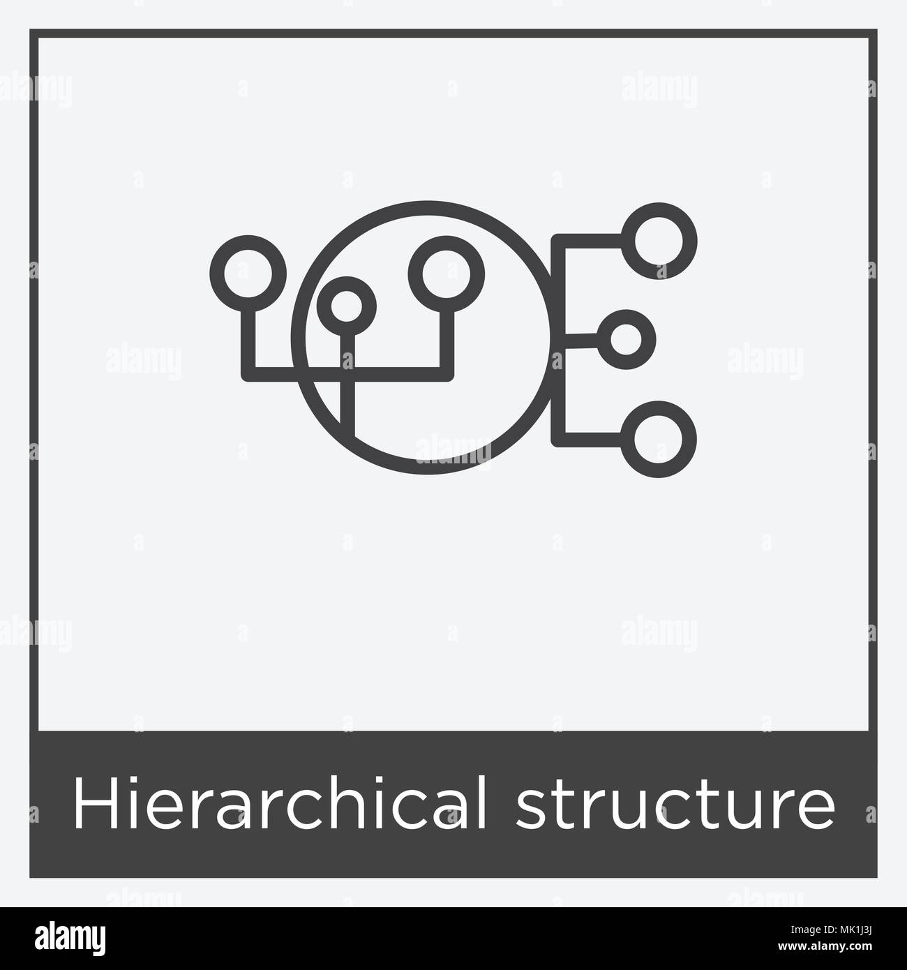 Hierarchical structure icon isolated on white background with gray frame, sign and symbol Stock ...