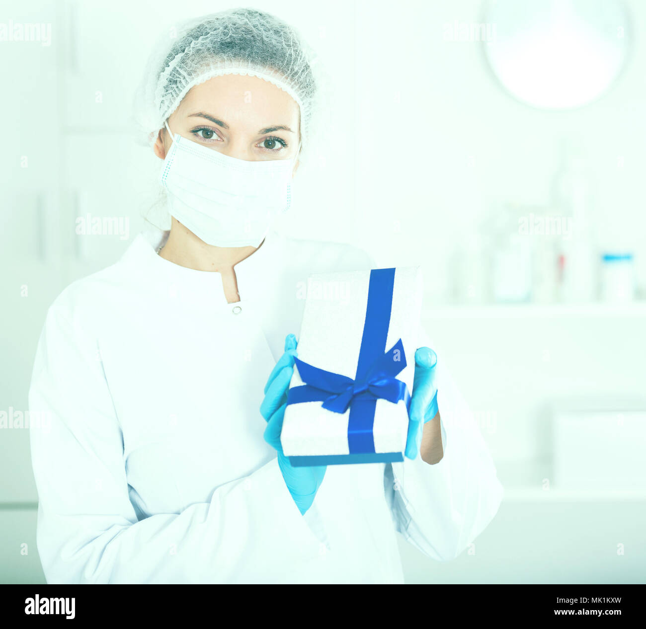 Young female Finnish nurse ready to receive patients in hospital Stock ...