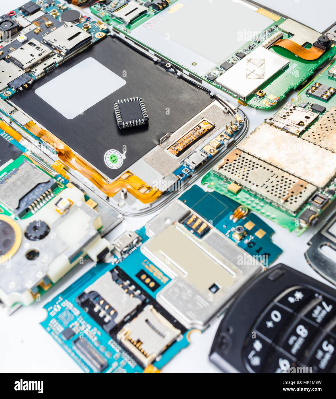 electronic chip close-up on a disassembled mobile phone Stock Photo - Alamy