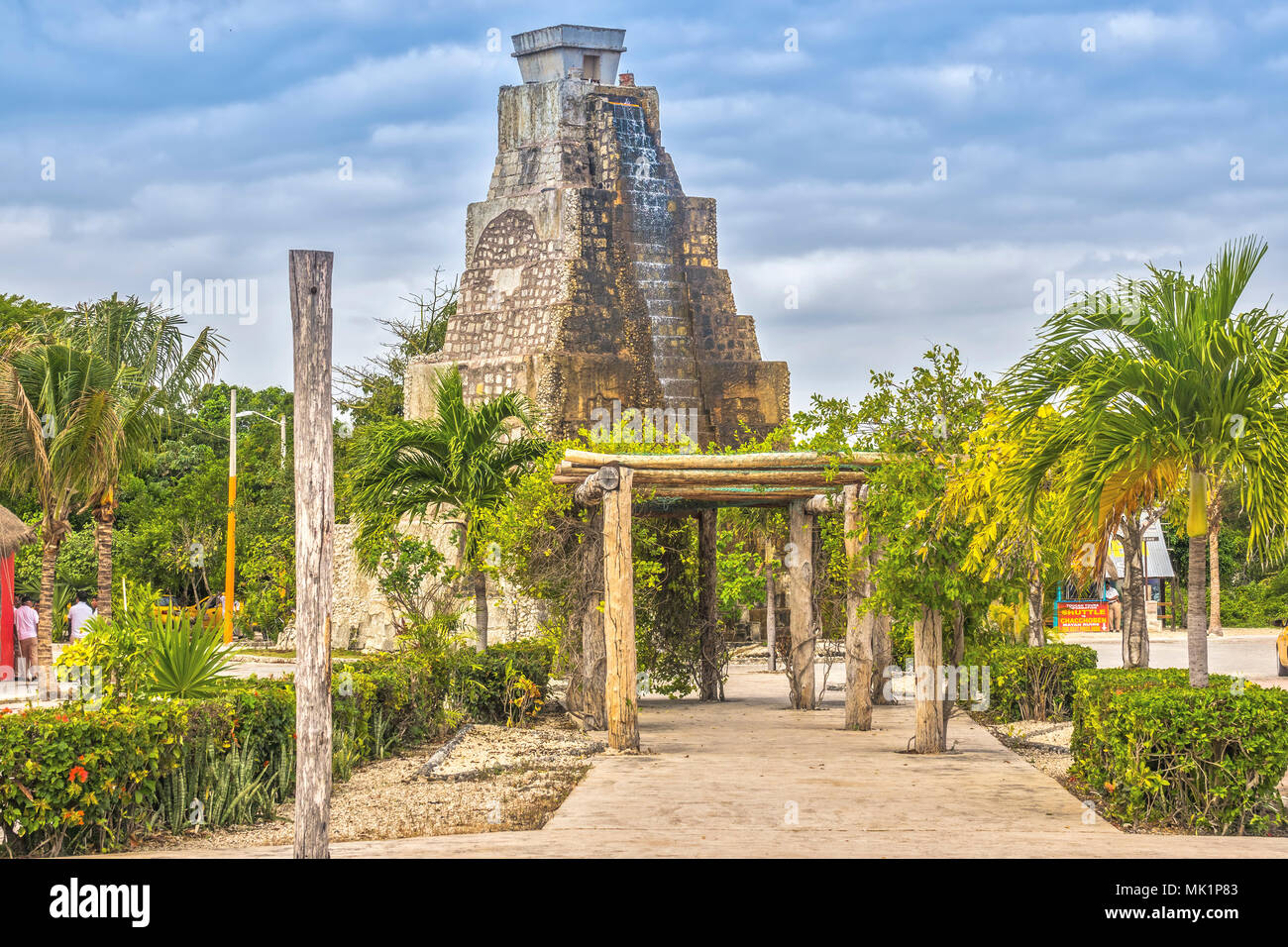 Artificial Pyramid, Costa Maya Tourist Resort, Mexico Stock Photo - Alamy