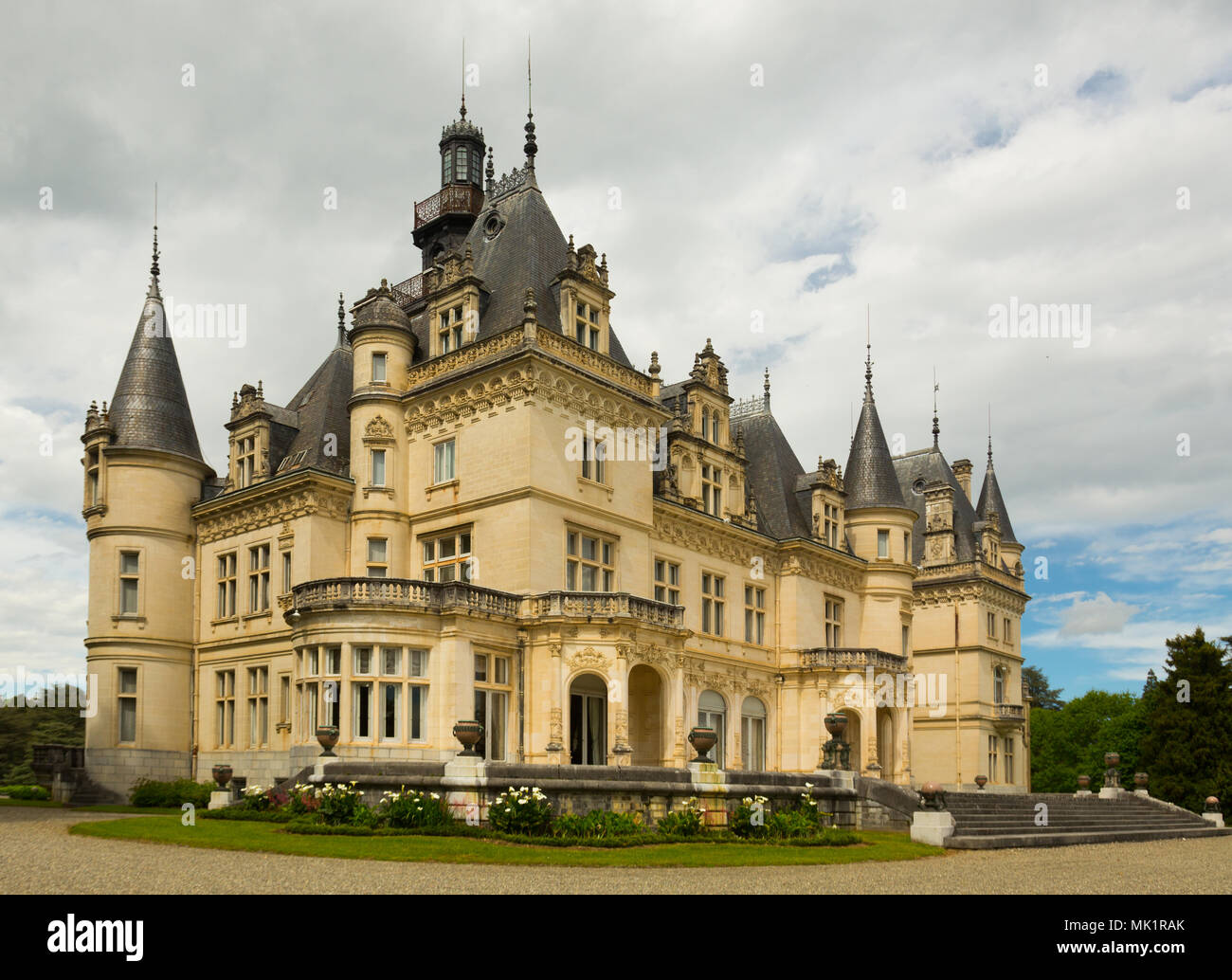 Montrejeau castle of Valmirande in France - old european stone building ...