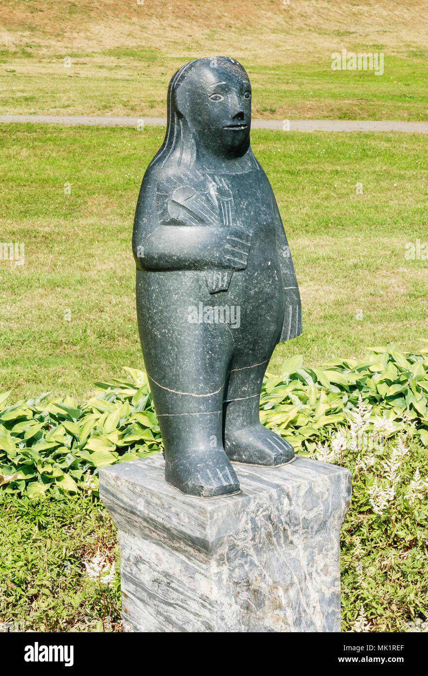 Park sculpture "Gimtadienis" (Birthday). Druskininkai, Lithuania Stock ...