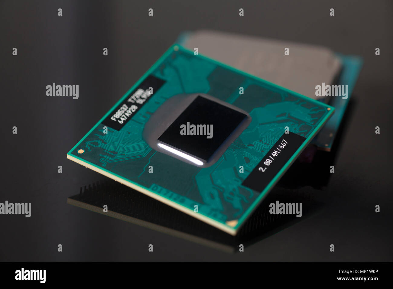 Central processing unit CPU processors microchip on black background ...