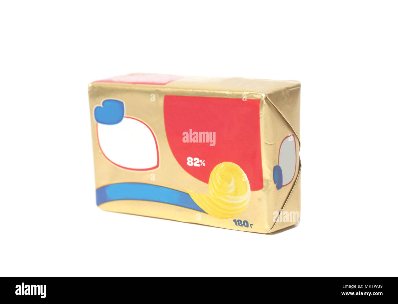 Stick of wrapped butter isolated on white background Stock Photo - Alamy