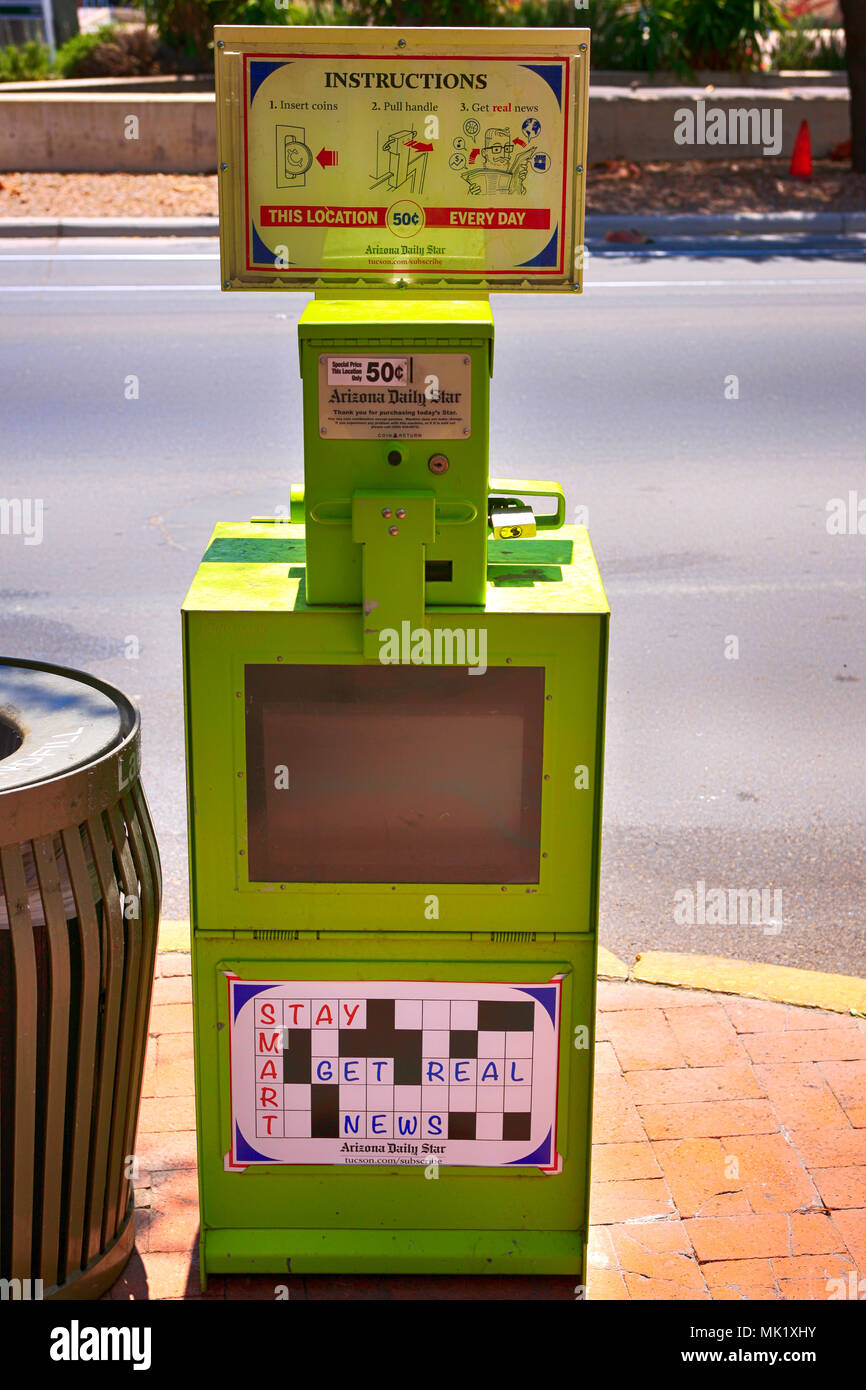 Newspaper vending machine in downtown Tucson AZ Stock Photo - Alamy