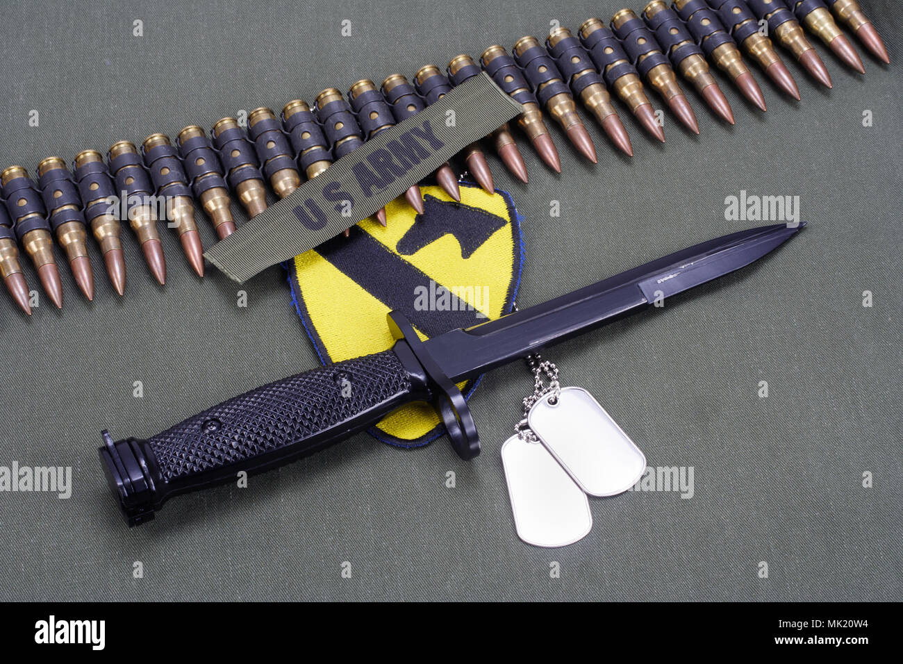 KIEV, UKRAINE - May 18, 2015. US ARMY 1st Cavalry Division patch and ...