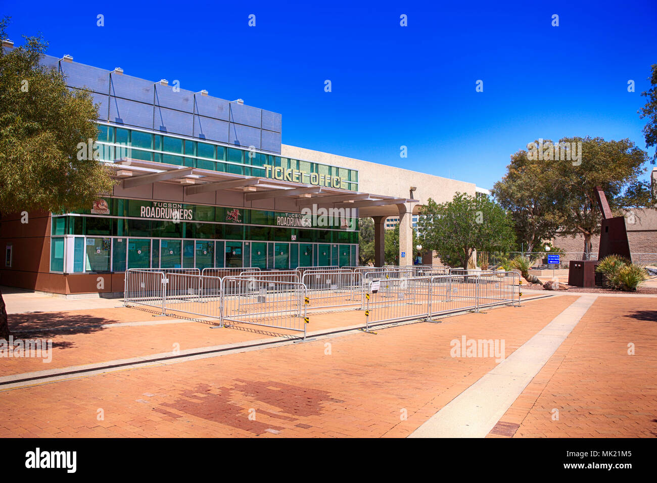 Outside the Tucson Convention Ceneter arena booking kiosk in downtown ...