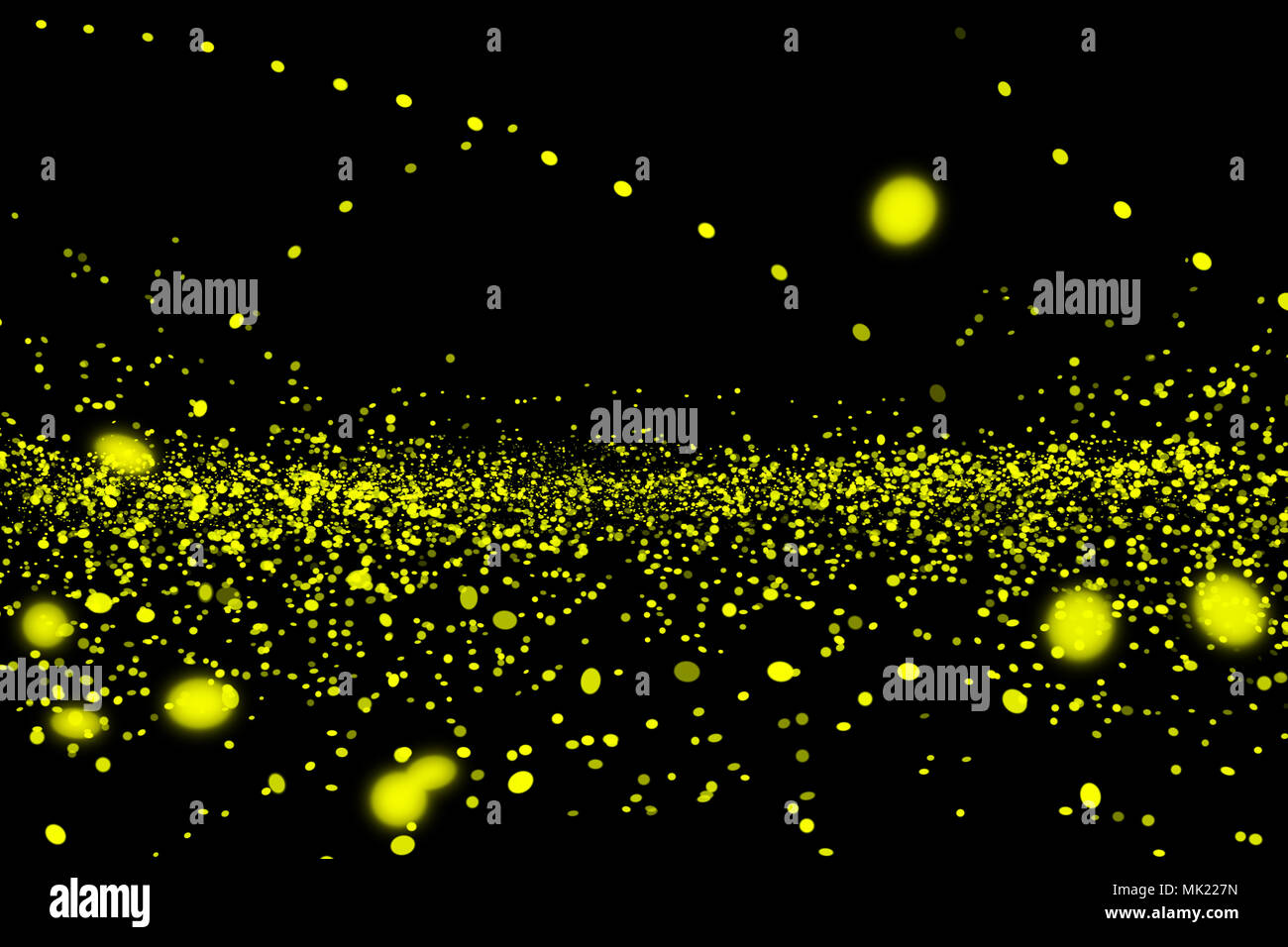 Firefly, lightning bugs on black background Stock Photo - Alamy
