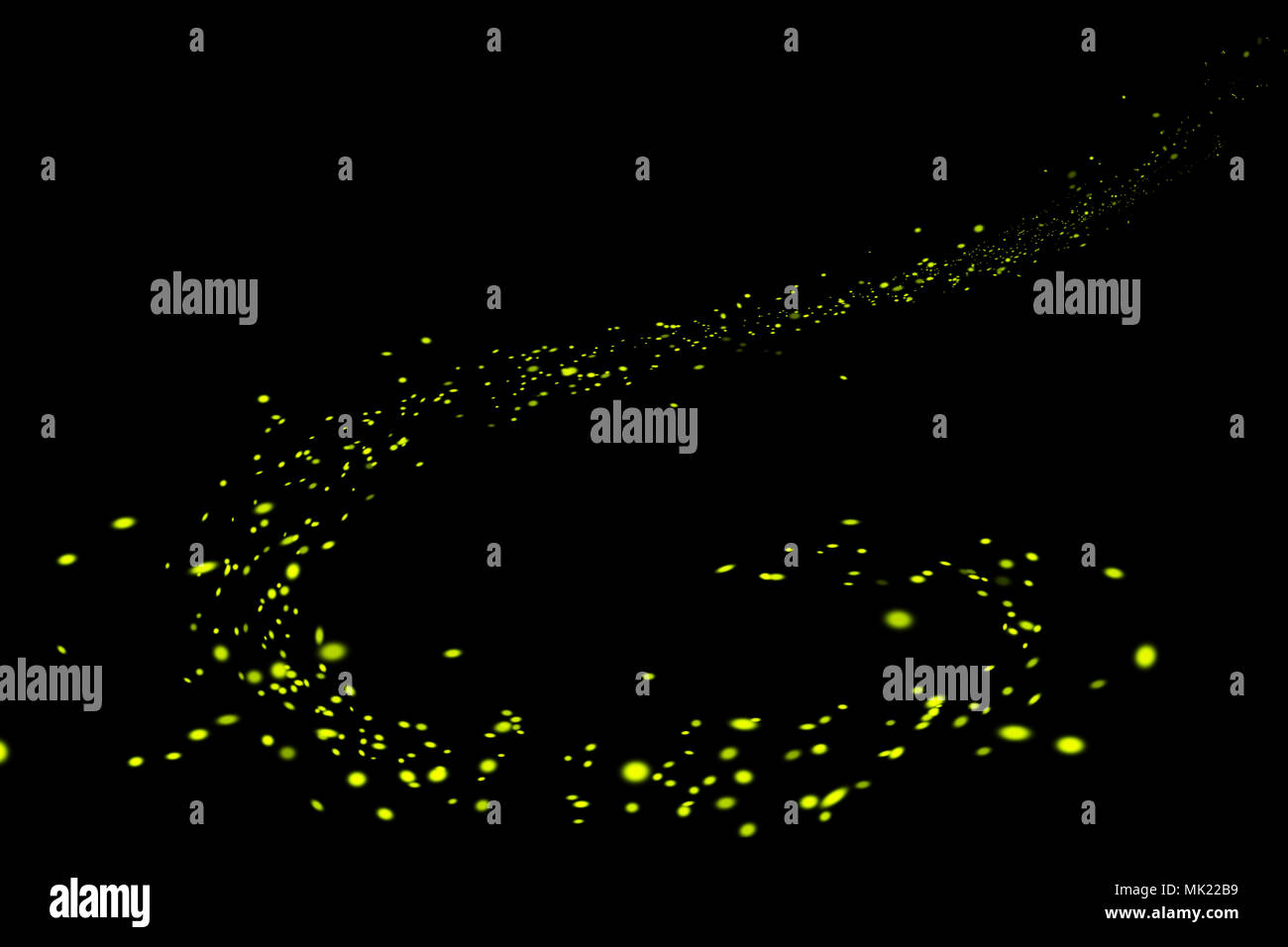 Firefly, lightning bugs on black background Stock Photo - Alamy