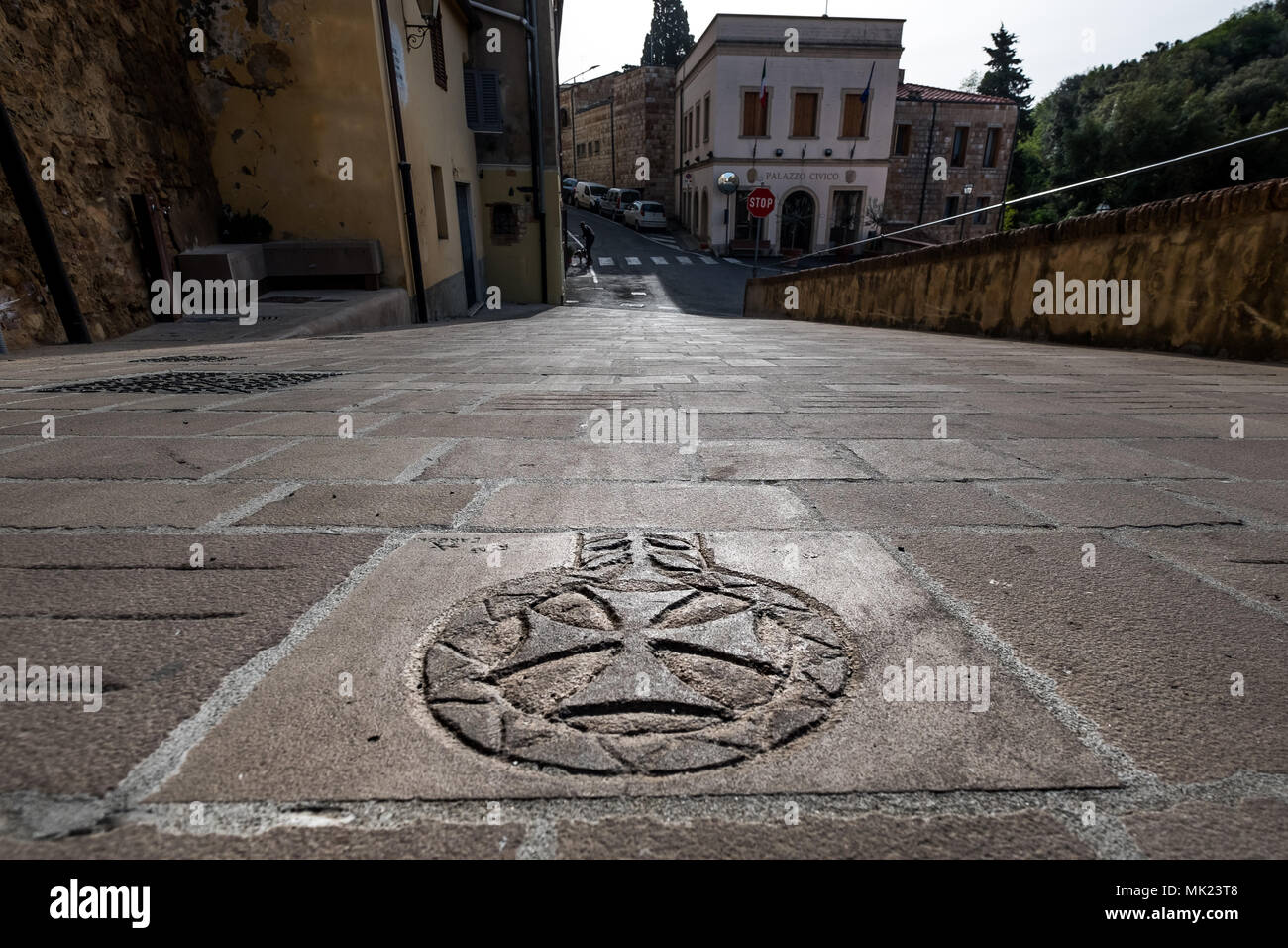 Bibbona, Leghorn, Italy - April 2018 the medieval village of Bibbona in ...