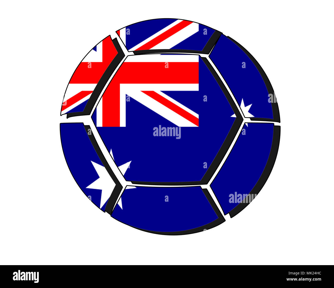 Australia flag on football ball, 2018 Championship Stock Photo - Alamy