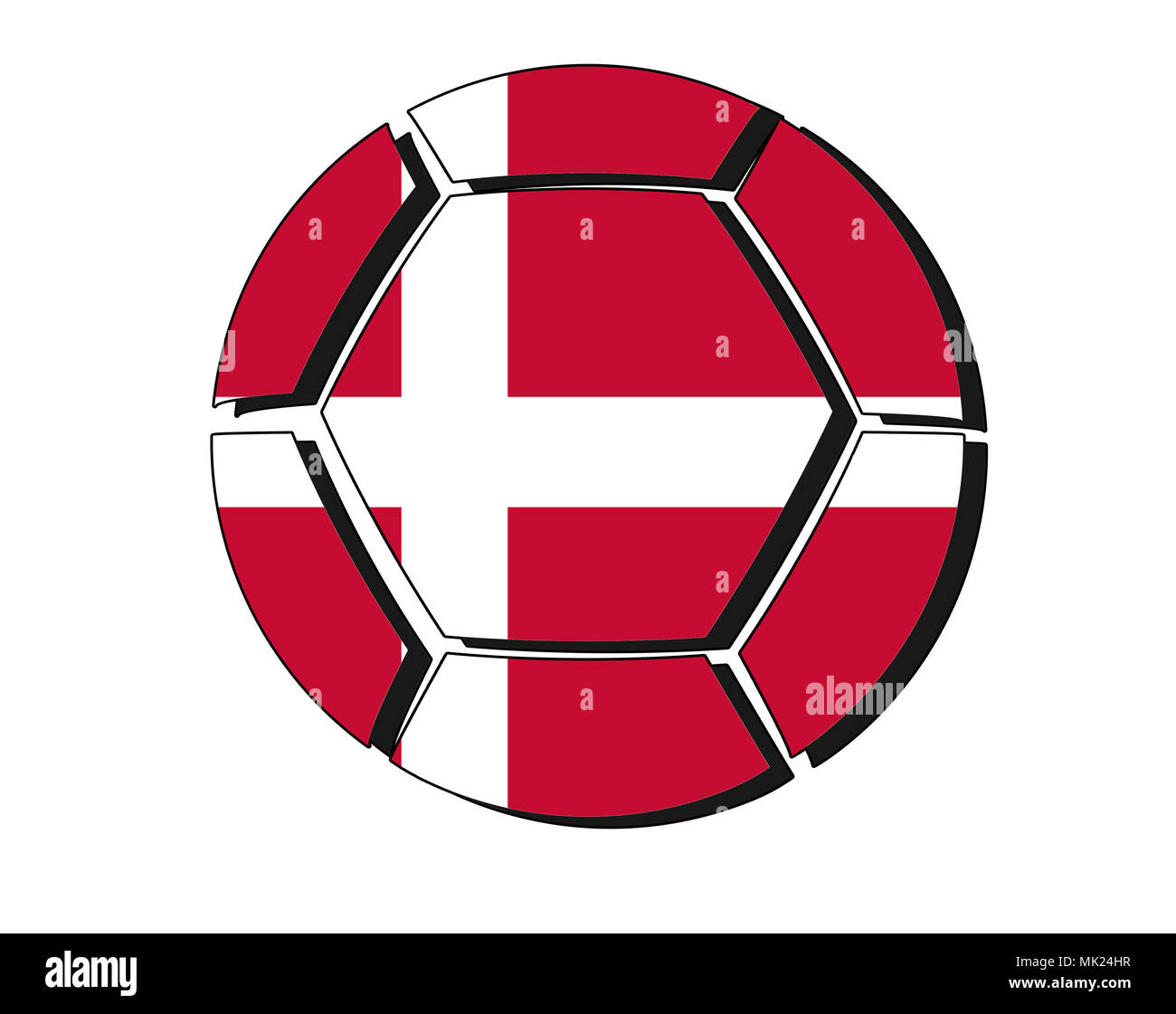 Denmark flag on football Cut Out Stock Images & Pictures - Alamy