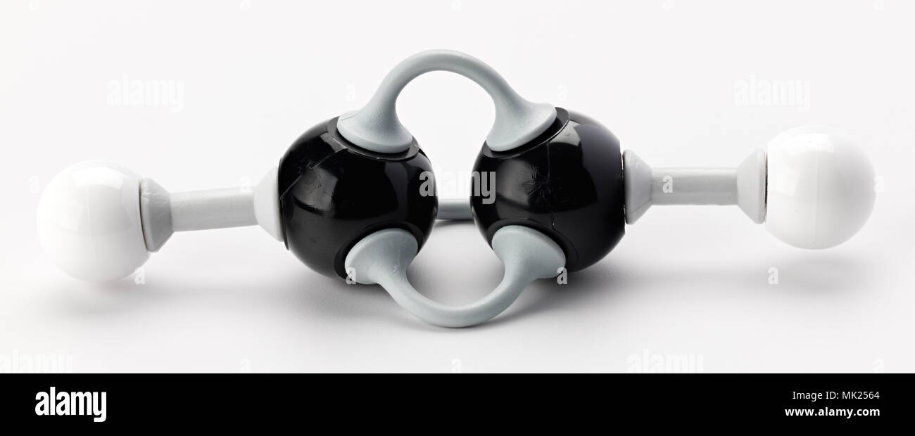 Simple model of one of a molecule that might be used in chemistry class ...